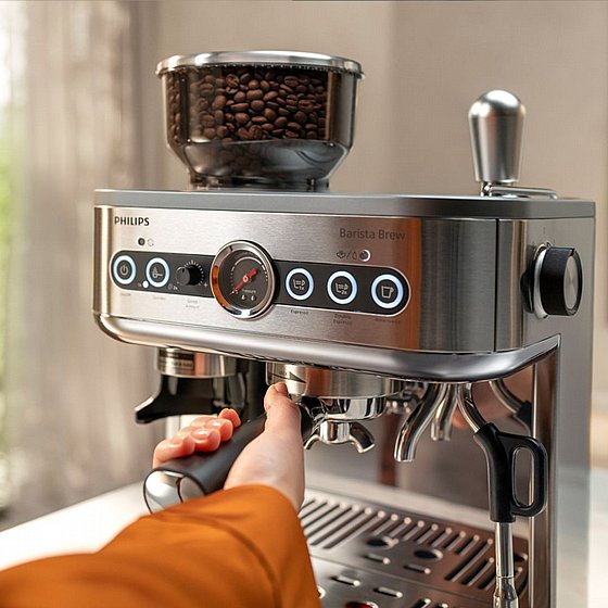 מכונת קפה ידנית חצי אוטומטית פיליפס Philips Barista Brew Premium ...